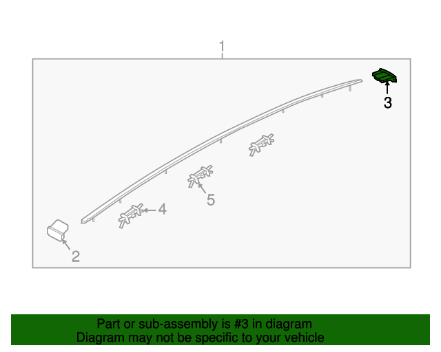 87229-D4000 - Roof Molding Rear Cap 2016-2020 Kia Optima | Kia.Parts Store