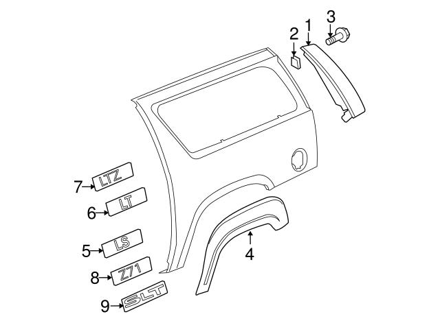 2007-2014 GM Applique Panel - Driver's Side (LH) 25970635 | GetOEMParts.com