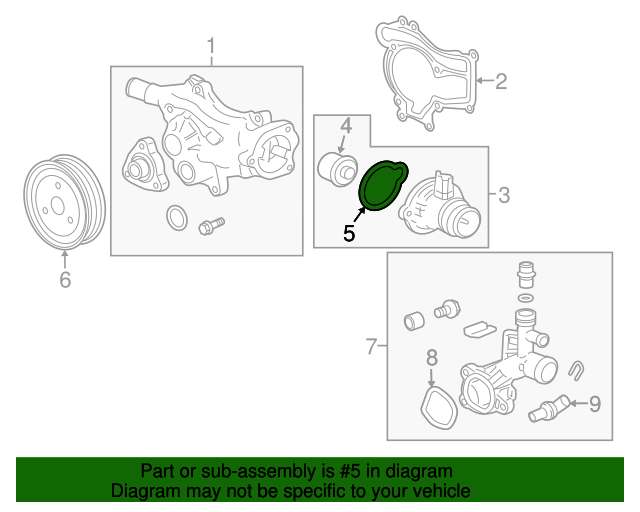 2011-2021 GM Engine Coolant Thermostat Housing Seal 55565619 GM ...