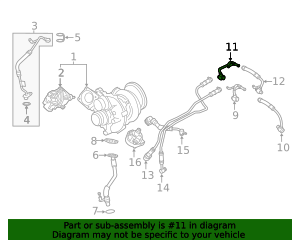2018-2024 BMW Coolant line, turbocharger return line 11-53-7-883-934 ...