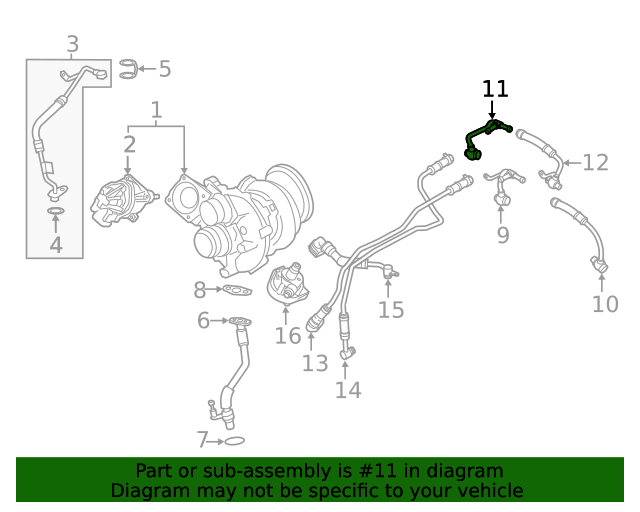 2018-2024 BMW Coolant line, turbocharger return line 11-53-7-883-934 ...