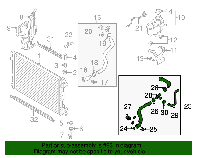 8W0-122-055-BN - Radiator Coolant Hose 2017-2020 Audi | AutoNationParts.com