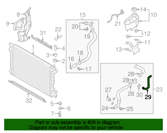 8W0-819-375-AE - Engine Coolant Hose 2017-2020 Audi | Audi OEM Parts