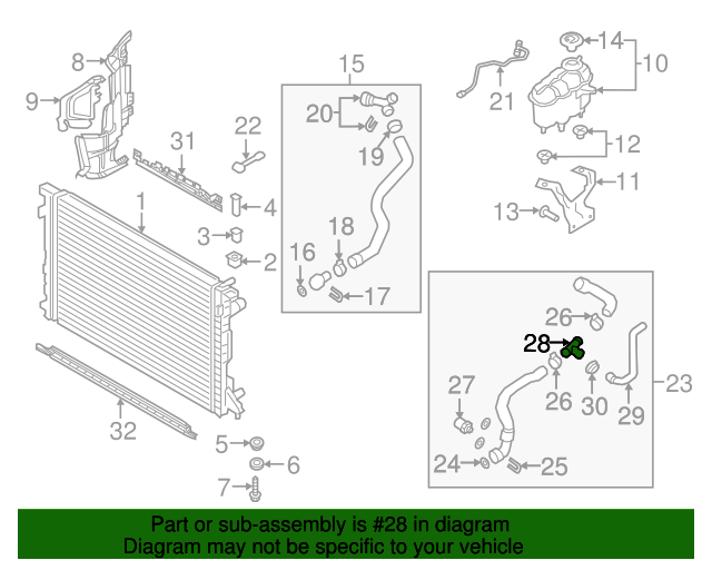 2017-2021 Audi Upper Hose Coupling 8W0-122-293-A | Genuine Audi Parts