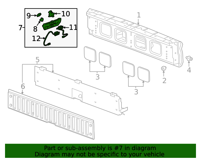 2020-2022 GM Pickup Box Tailgate Latch Handle 84966931 | GM Parts Center