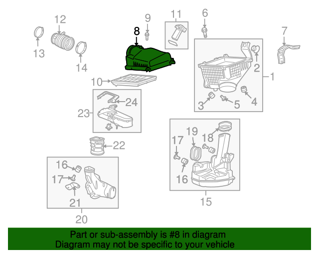 17211-R70-A00 - Cover Air Cleaner - 2008-2015 Honda | Honda Car Parts ...