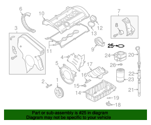 1985-2013 Audi Engine Oil Cooler Gasket 038-117-070-A | Audi USA Parts