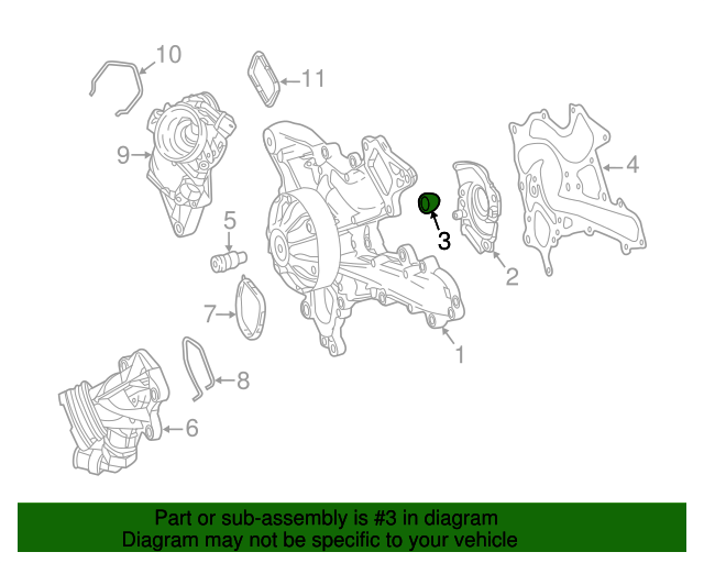 102-991-03-41 - Water Pump Bushing 2017-2023 Mercedes-Benz | Mercedes ...