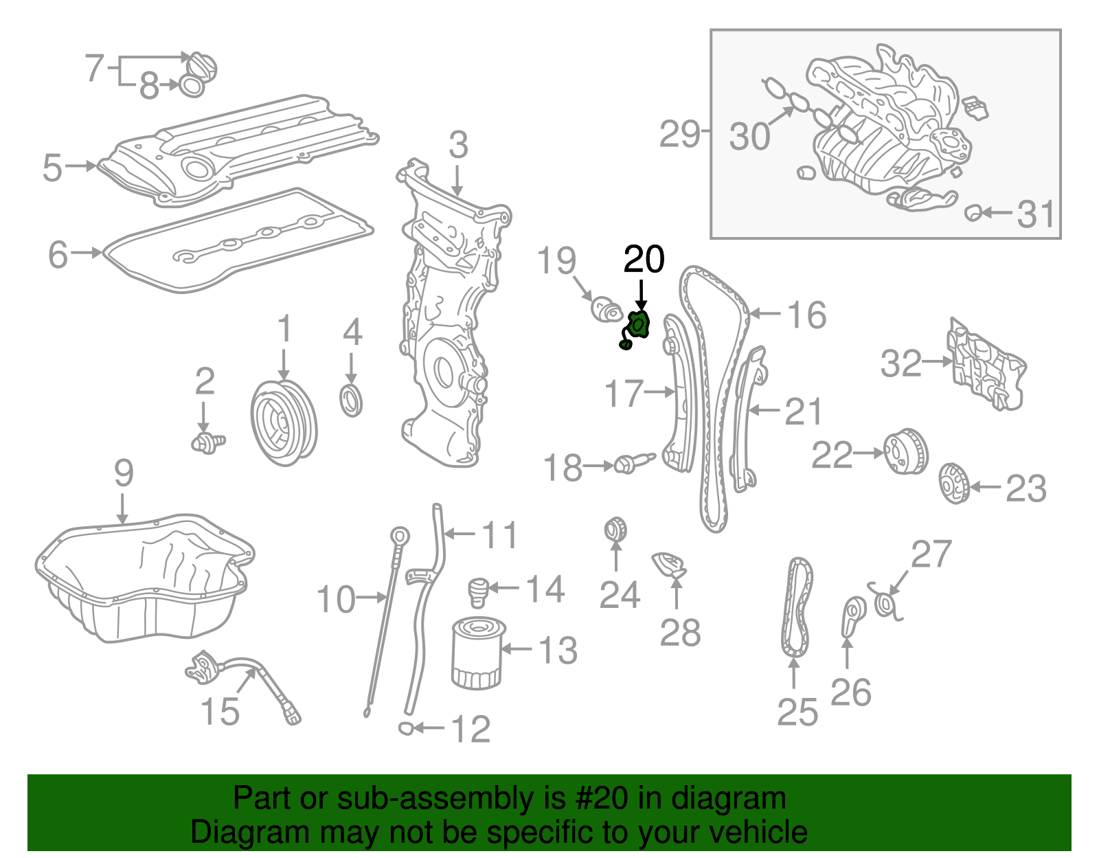 Genuine Toyota Tensioner Gasket part# 13552-0H010 for 2002-2006 Toyota ...
