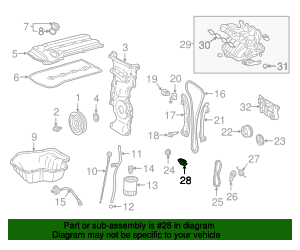 13566-28010 - Chain Guide - 2001-2015 Toyota | OEMGenuineParts.com