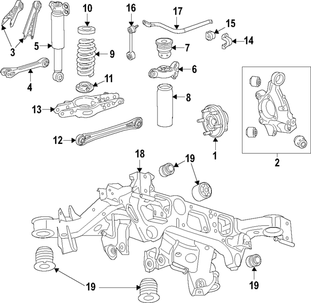 2017-2021 Chevrolet Camaro Rear Suspension Cradle Mount 84089600 ...