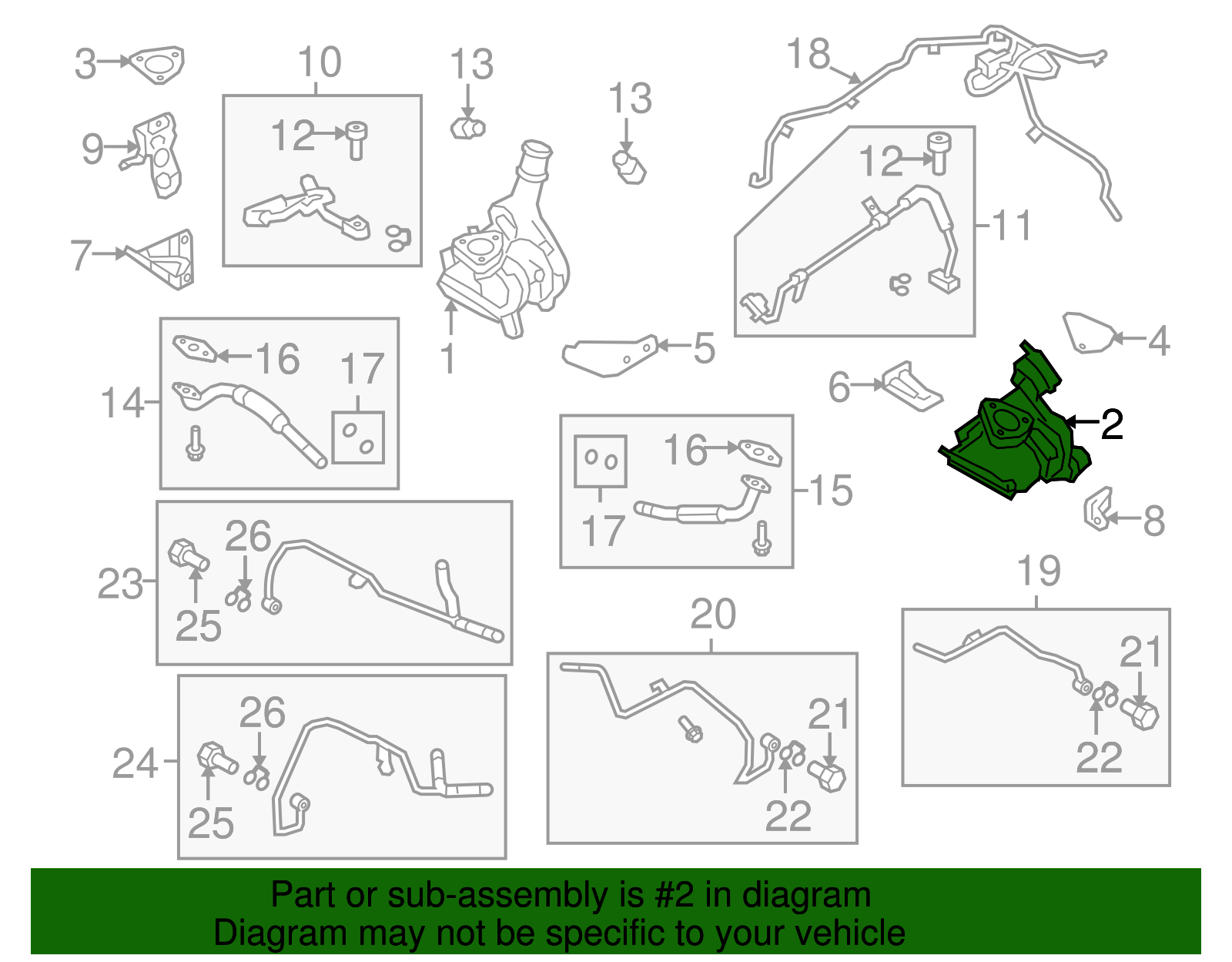 2010-2019 Ford Turbocharger LU2Z-6K682-B | Varsity Ford