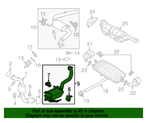 2013-2016 Porsche Cayenne Front Muffler 958-113-023-EX | OEM Parts Online