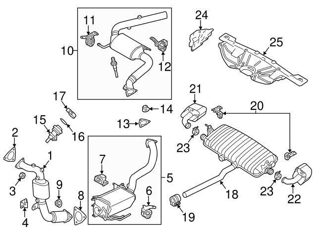 2013-2016 Porsche Cayenne Converter & Pipe Gasket 958-111-113-20 ...