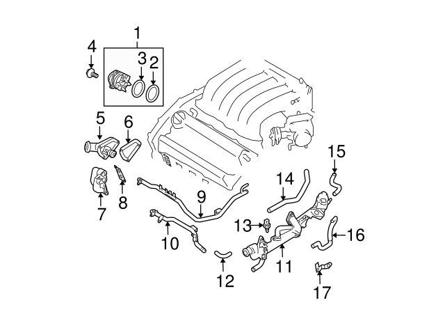 2004-2009 Nissan Quest Water Pipe 14053-ZA000 | Nissan Parts Plus