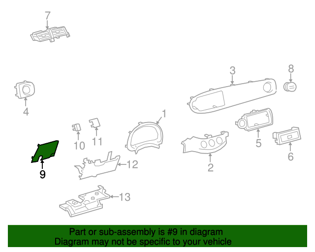 2014 Toyota Yaris Switch Bezel 55433-0D030-C0 | OEM Parts Online