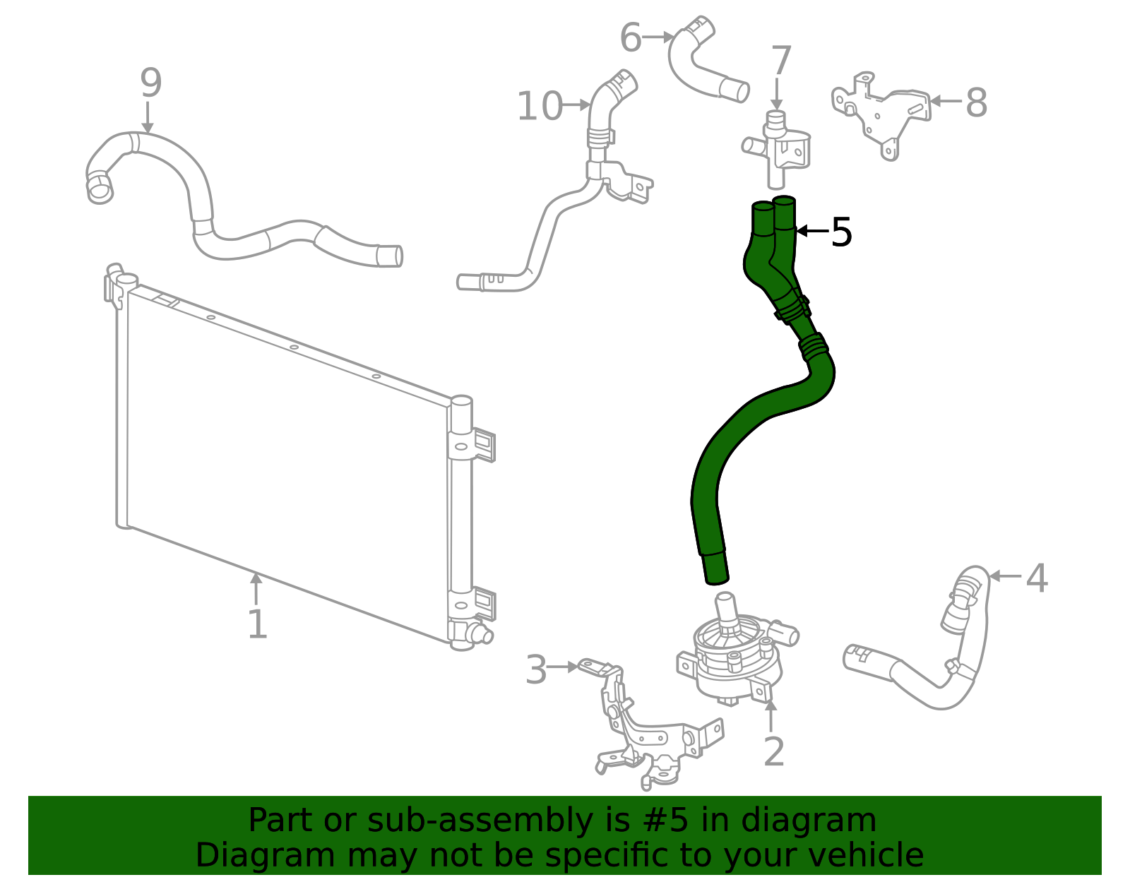 2020-2025 Cadillac CT5 Charge Air Cooler Coolant Outlet Pipe 84615578 ...