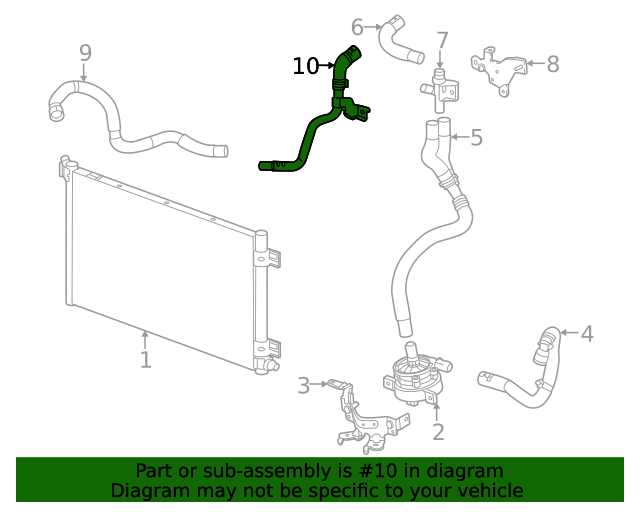 2020-2022 Cadillac CT5 Charge Air Cooler Coolant Outlet Pipe 84615571 ...