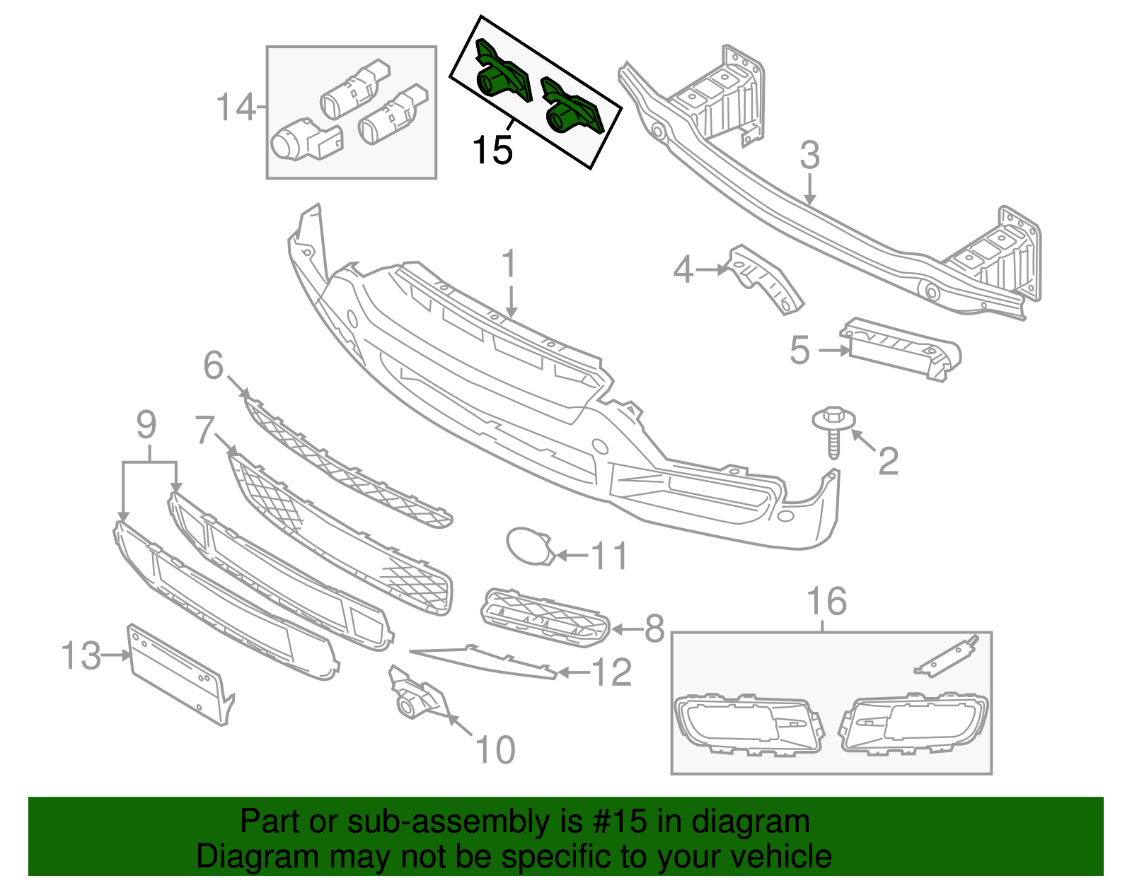 51117165462 - 2007-2013 BMW X5 Park Sensor Support (51-11-7-165-462 ...