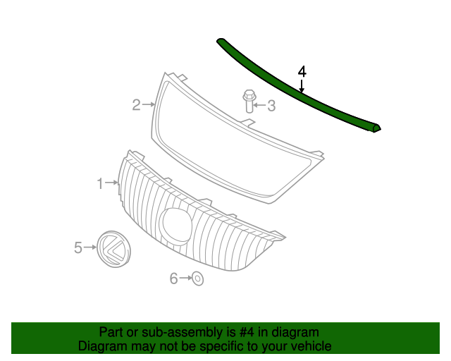 2006-2015 Lexus Grille Insulator 53119-53010 | OEM Parts Online