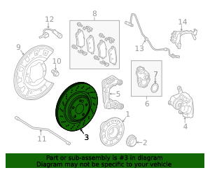 222-423-20-12 - Disc Brake Rotor Rear 2014-2023 Mercedes-Benz ...
