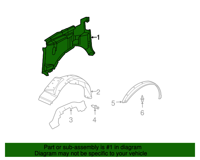 2003-2023 GM Front Passenger Side Inner Fender 19416594 GM ...