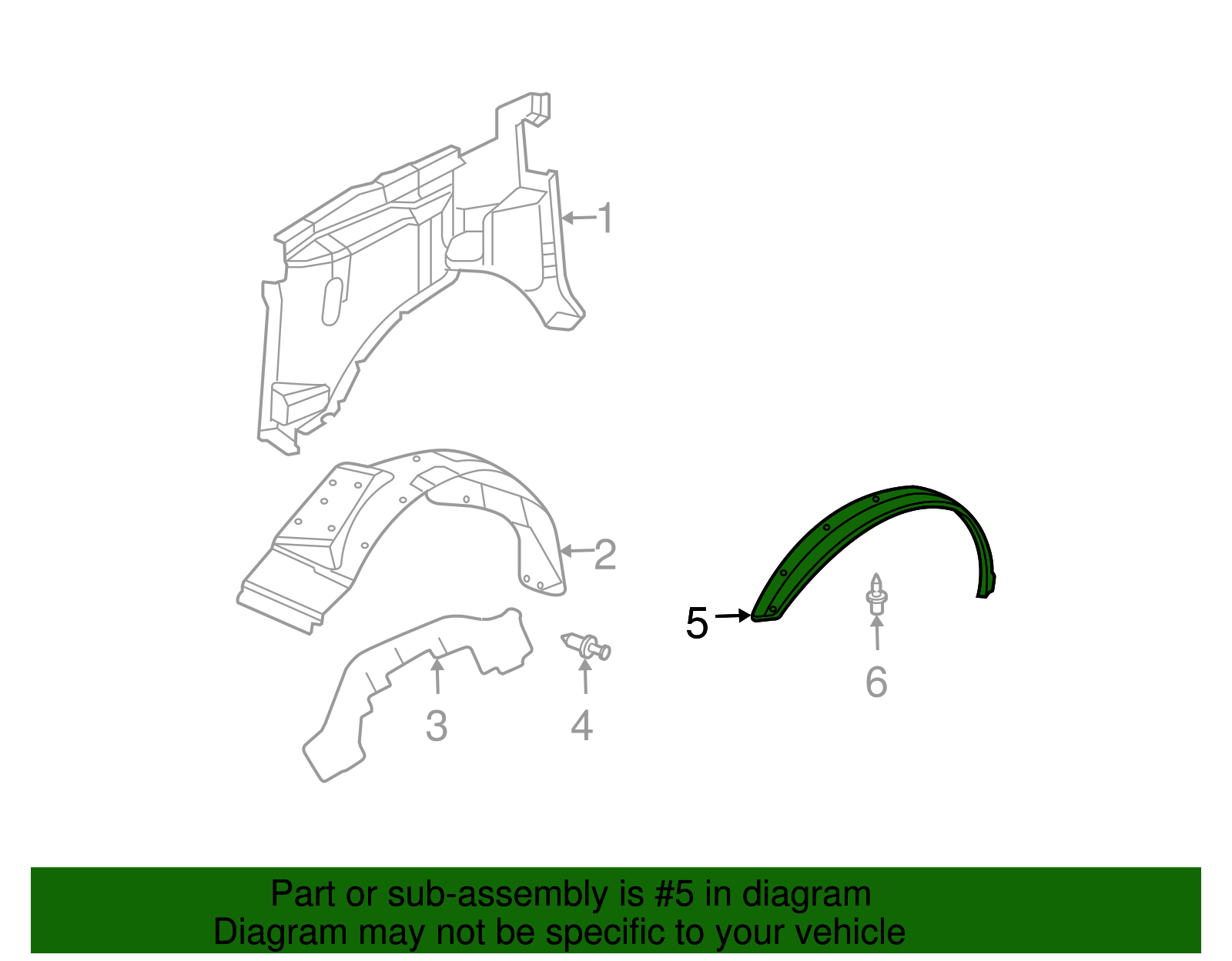2003-2024 GM GM 10356833 Driver Side Front Wheel House Panel Extension ...