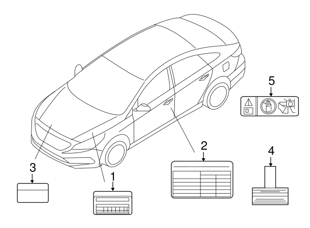 2018-2019 Hyundai Sonata AC Label 97699-E6000 | Hyundai Wholesale Direct
