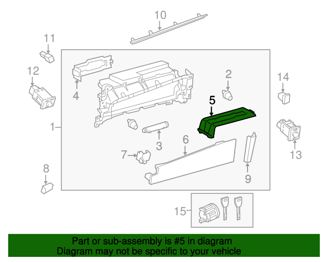 55567-33040 - Glove Box Assembly Retainer - 2013-2018 Lexus | My L Parts