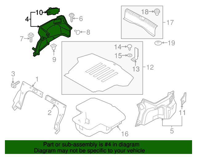 85740-D5000WK - Trunk Side Trim 2016-2020 Kia Optima | Kia.Parts Store