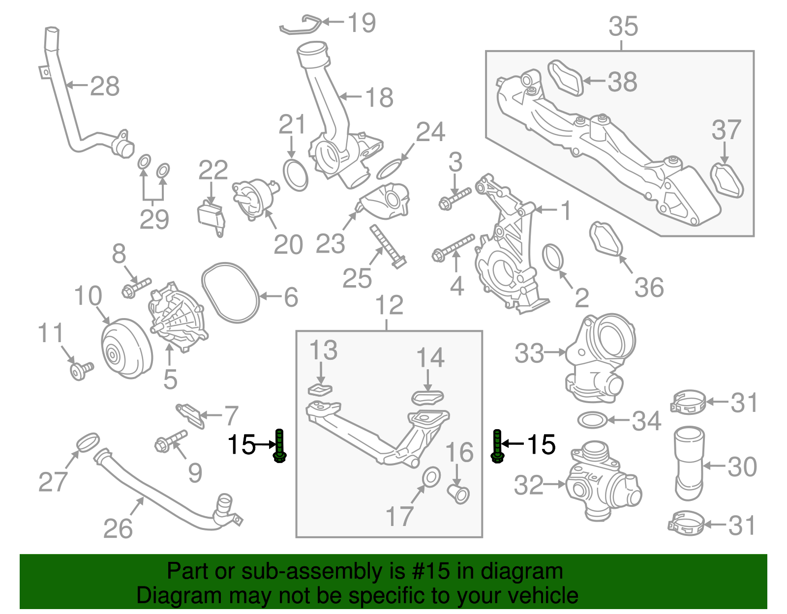 2009-2024 Porsche Engine Water Pump Outlet Pipe Bolt 9A7-008-127-00 ...