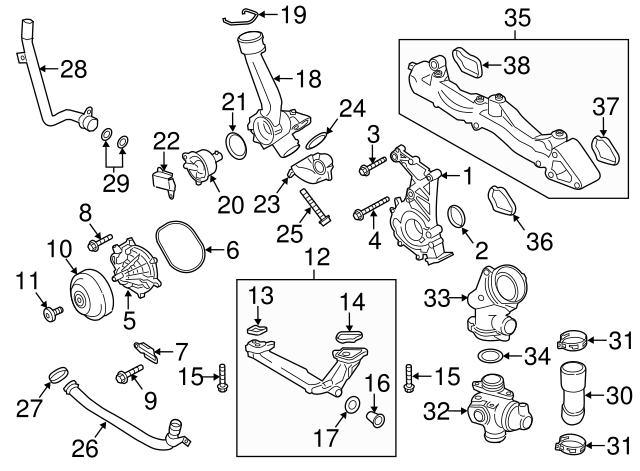 2012-2024 Porsche Engine Water Pump Housing 0PB-121-010-C | Sunset ...