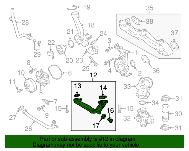 2010-2019 Porsche 911 Engine Water Pump Outlet Pipe 0PB-121-512 ...