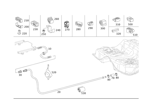 Fuel Lines, Gasoline Vehicles for 1995 Mercedes-Benz S 500 | Mercedes ...