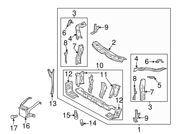 53201-33191 - Radiator Support Panel 2013-2018 Lexus | AutoNationParts.com