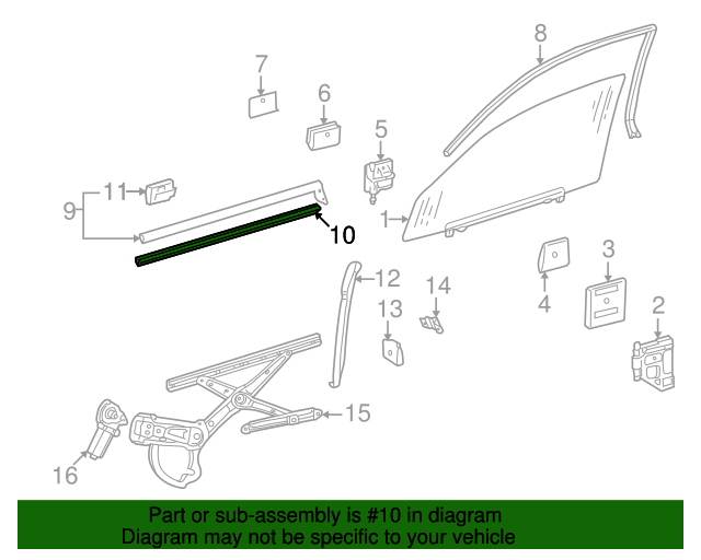 208-725-05-65 - Belt Weather-Strip - 1998-2003 Mercedes-Benz | World ...