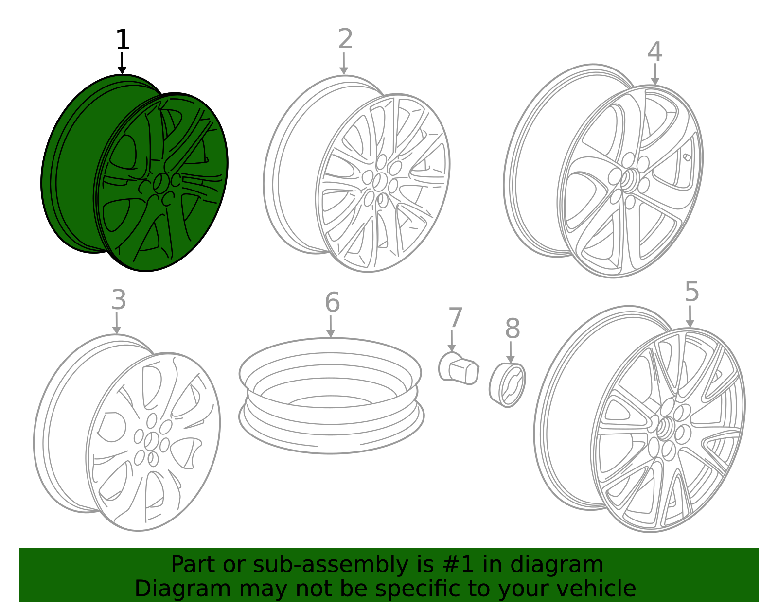 2022-2024 Buick Enclave Wheel, Alloy 85525446 | Courtesy Parts
