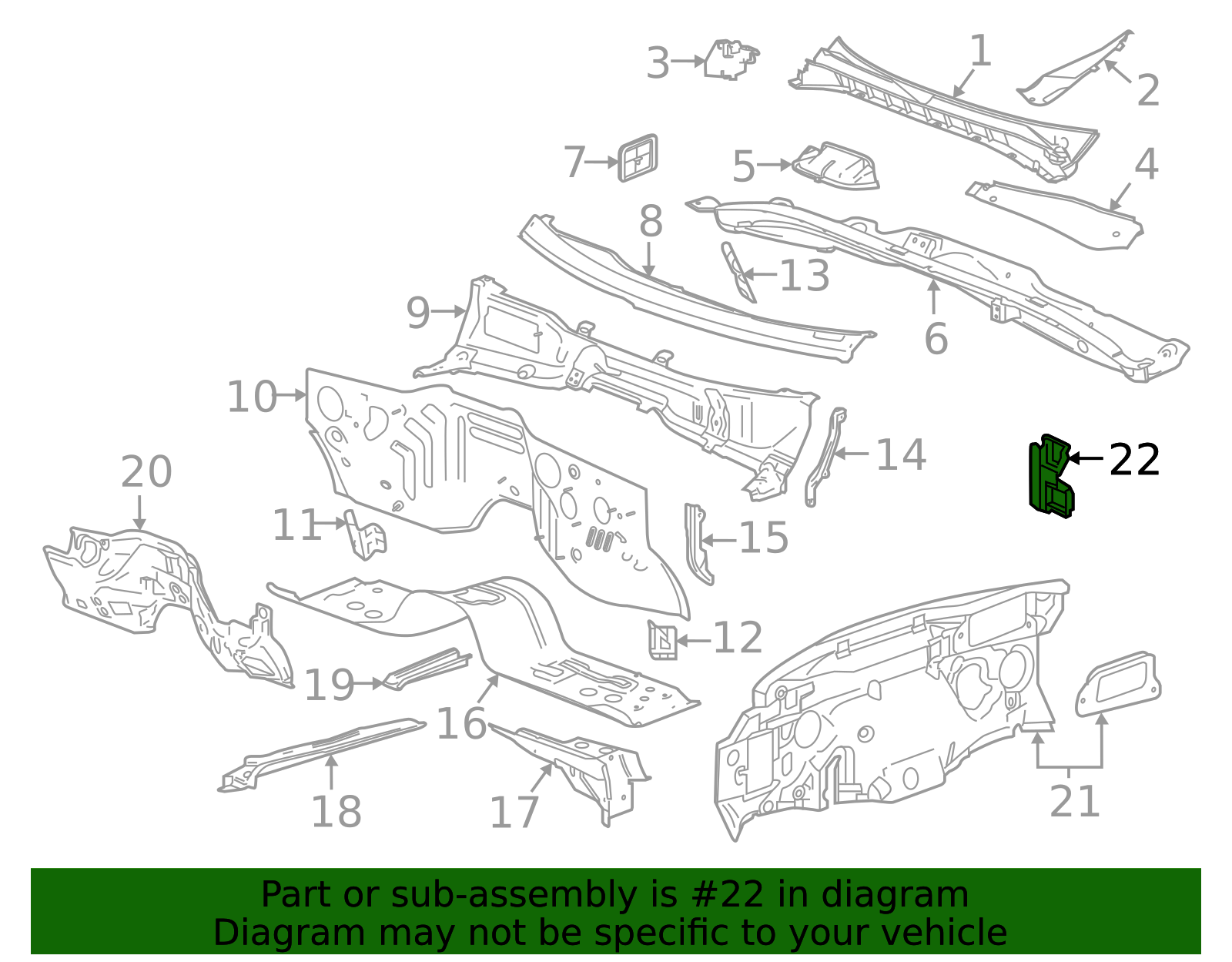 2019-2025 GM Passenger Side Body Hinge Pillar Sound Barrier 84157223 ...