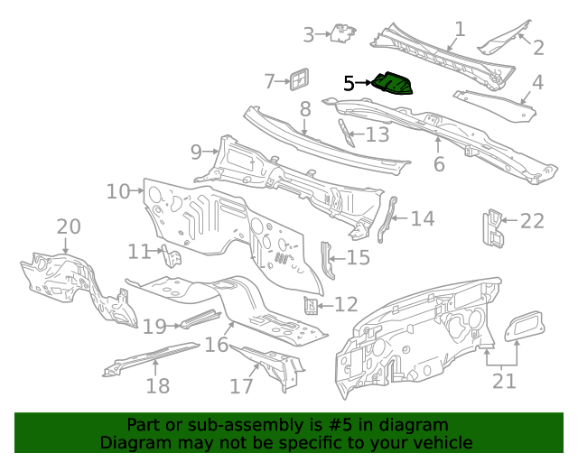 2019-2024 GM Air Inlet Deflector Water Deflector 23389705 GM ...