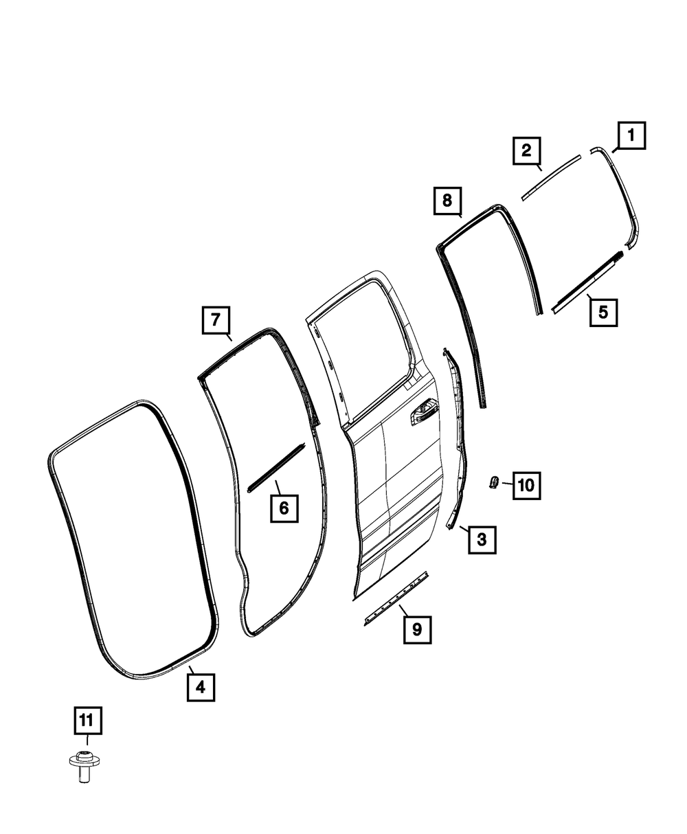 2019 Ram 1500 Day Light Opening Molding, Left 68348685AF | My Mopar Parts