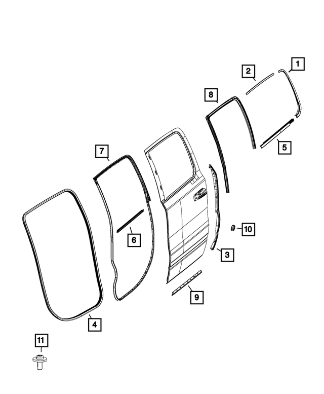 2019 Ram 1500 Day Light Opening Molding, Left 68285791AF | Mopar eStore