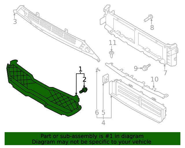 86350-G5600 - Upper Grille 2020-2022 Kia Niro | Kia.Parts Store
