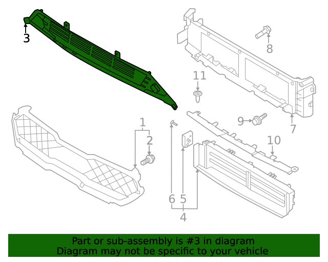 86561-G5600 - Lower Grille 2020-2022 Kia Niro | Kia.Parts Store