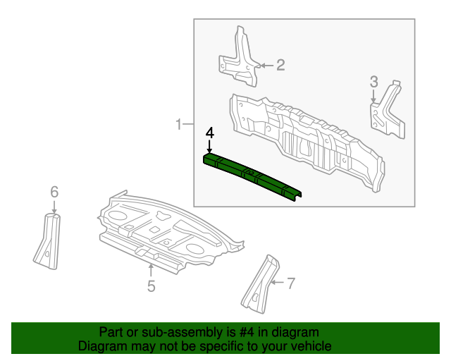66118-S84-A10ZZ - Reinforced Beam 1998-2004 Honda | Honda Parts Online