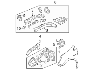 OEM 2005-2010 Honda Odyssey Gusset 60757-SHJ-A00ZZ | Honda Automotive Parts