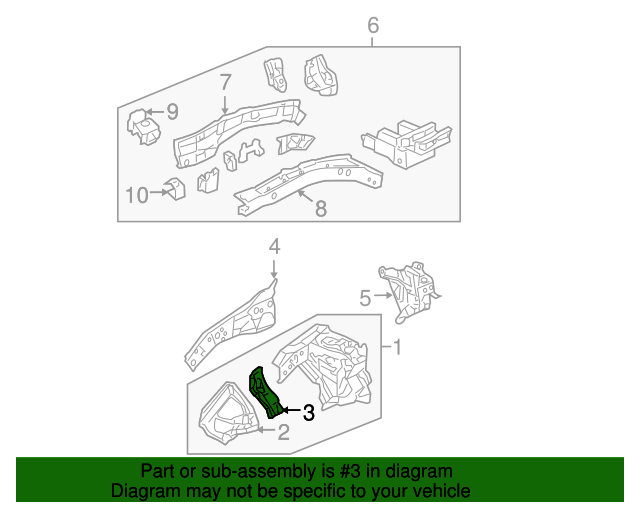 OEM 2005-2010 Honda Odyssey Gusset 60757-SHJ-A00ZZ | Honda Automotive Parts