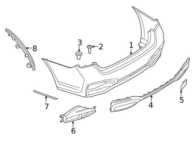 51128745839 - 2020-2022 BMW Bumper Cover (51-12-8-745-839) | BMW of ...
