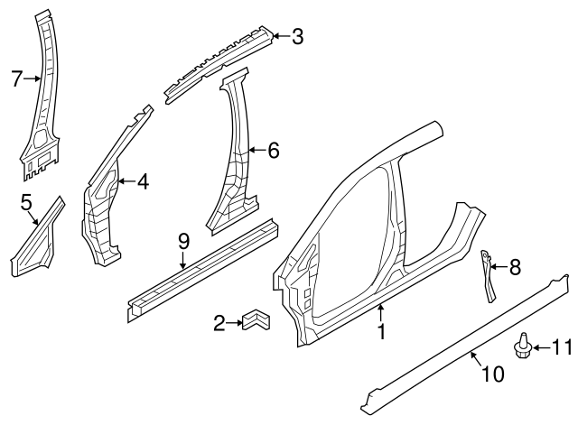 76850-5SA0H - Rocker Molding 2018-2023 Nissan LEAF | Nissan Parts ...