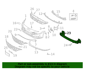 2021-2023 Hyundai Elantra Bumper Impact Bar 64900-AB010 ...