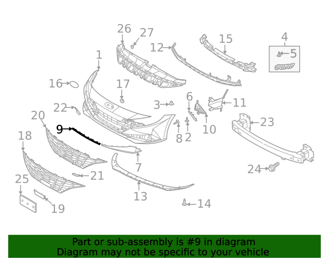 2021-2023 Hyundai Elantra Center Molding 86569-AA010 | OEM Parts Online